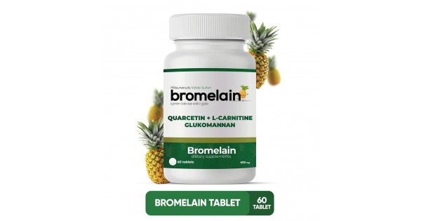 TurkAttar, Bromelain Tablets 600mg, Enzyme with Quercetin, Glucomannan ...
