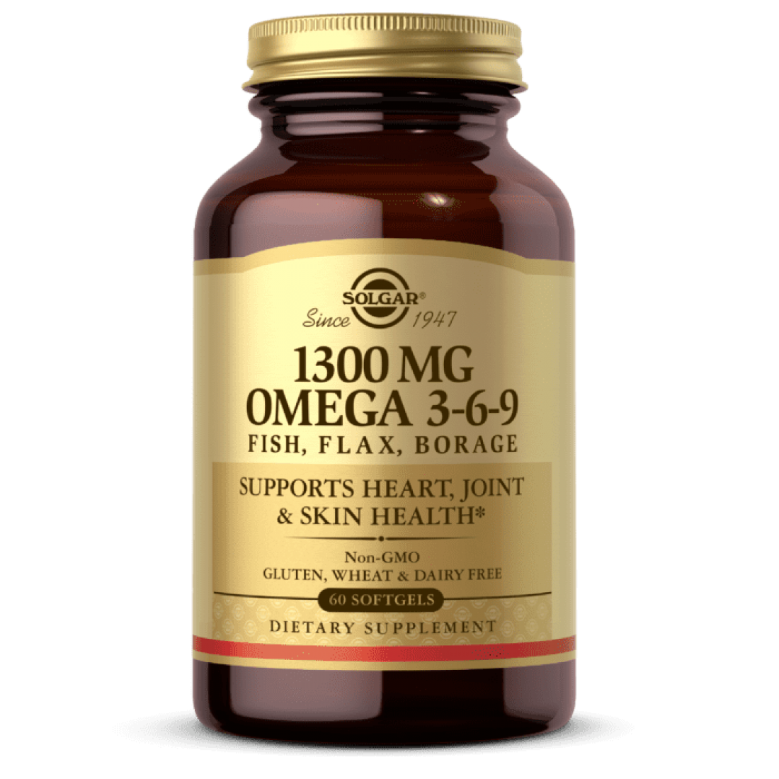 TurkAttar, Solgar, Omega 3-6-9, 1300 mg, Fish Flax Borage Oil, 60 Softgels