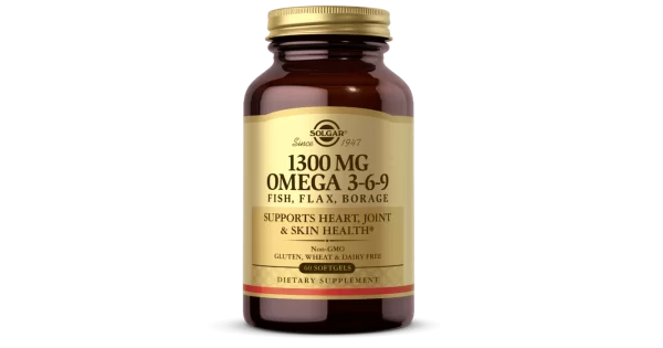 TurkAttar, Solgar, Omega 3-6-9, 1300 mg, Fish Flax Borage Oil, 60 Softgels