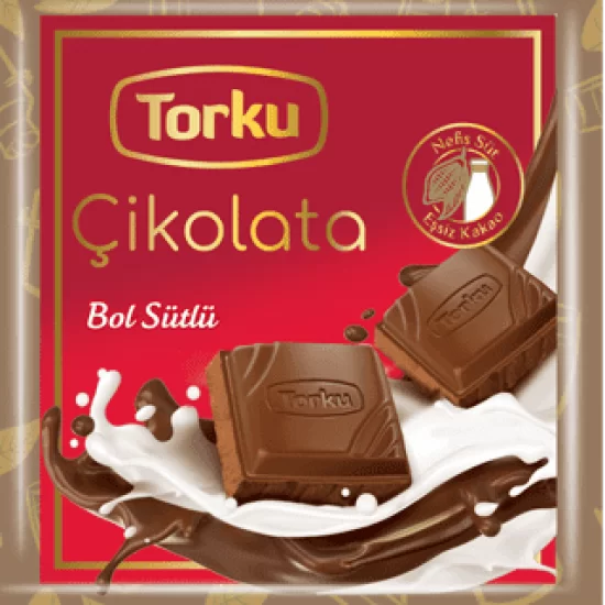 TurkAttar, TURKEY CHOCOLATE Bars - TORKU Milk Chocolate 65gr (Pack of 6)